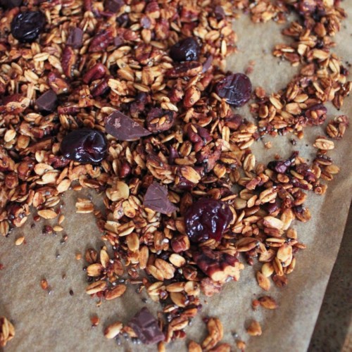 Dark Chocolate Cherry Granola with Crunchy Quinoa - Domesticate ME