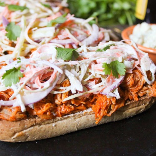 Open-Face Buffalo Chicken Subs with Ranch Slaw - Domesticate ME
