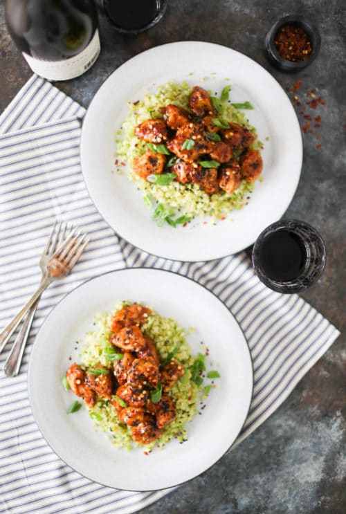 Crispy Orange Chicken with Lemon-Ginger Broccoli Rice - Domesticate ME
