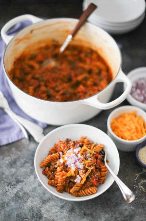 One-Pot Cheeseburger Fusilli - Recipes by Serena